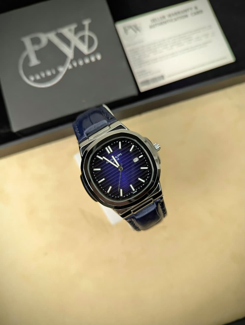 AA+ Silver Chronograph Model (Black) - Patni Watches