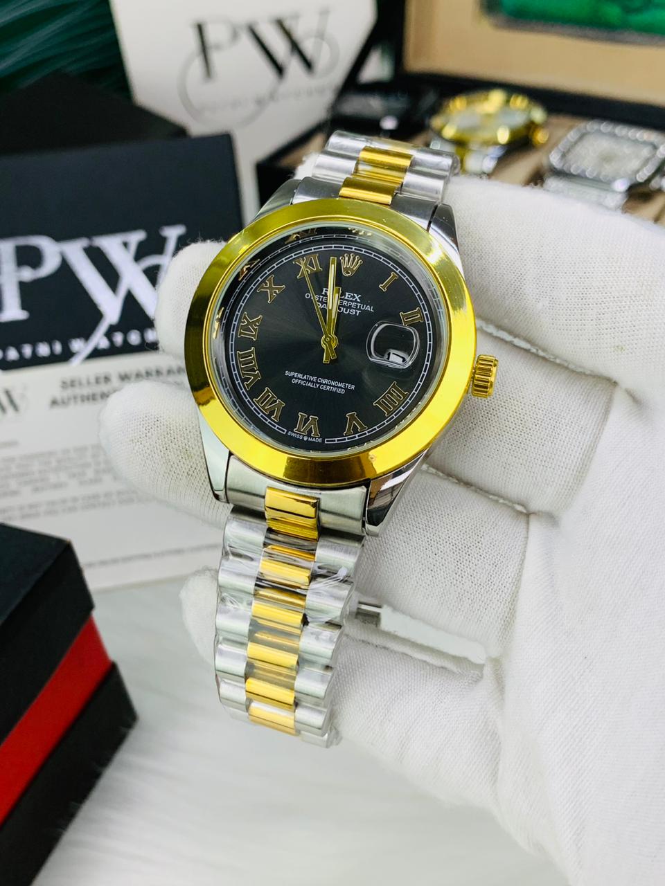 Roman Dial Model (Black) - Patni Watches